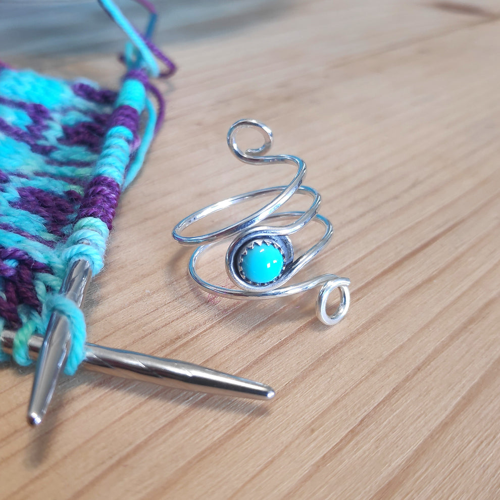 Knitting Thimble Yarn Ring - choose your stone – Fizzy Stitches